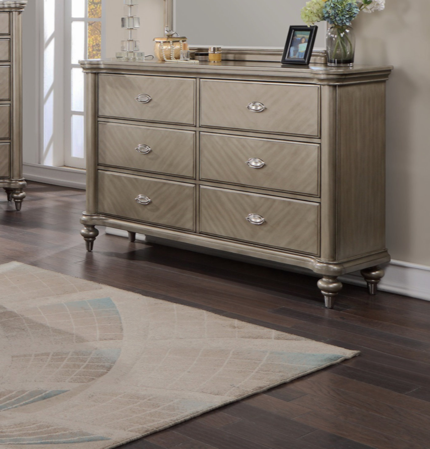 House of Hampton Luxury Dresser W Mirror Storage Space Drawers Bedroom Furniture Wayfair